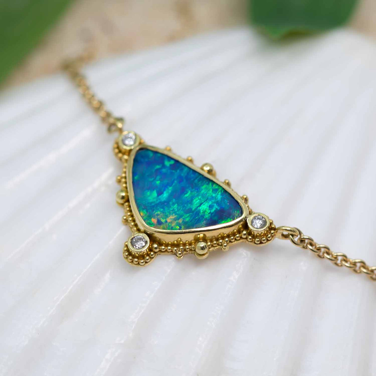 Tropical Seas Opal & Diamond Pendant